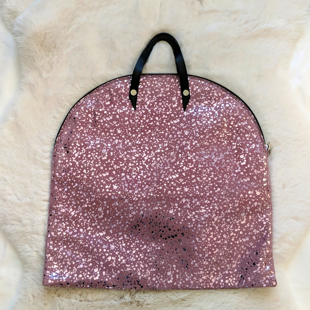 Ausra Haglund Pink Suede Metallic Handbag - Gem